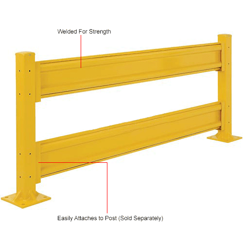 Global Industrial™ Protective Steel Guard Rail, 10'L, Yellow