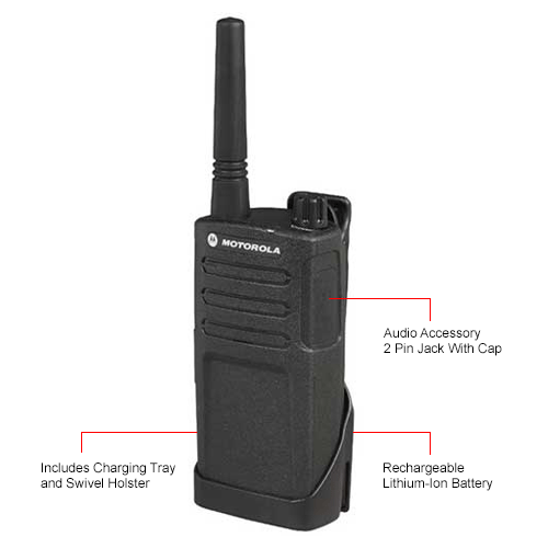 Motorola Solutions RMM2050 2-Way 5 Channel Radio, 2W, License Free