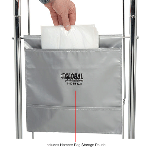 Global Industrial™ Chrome Hamper Stand With Foot Pedal & Poly Coated ...