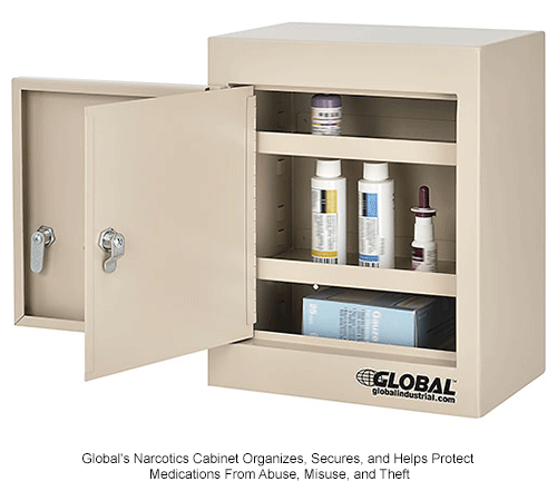 Global Industrial™ Small Narcotics Cabinet, Double Door/Double Lock, 12 ...