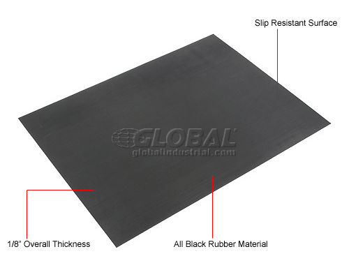 Durable Corporation Corrugated Rubber Runner 1/8" Thick 3' x 150' Black