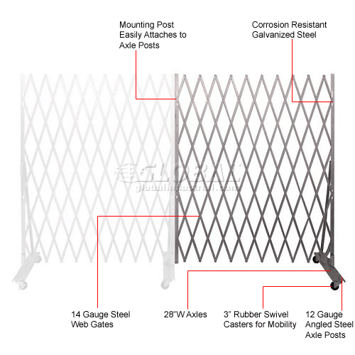 Folding Security Gate Add-on 6'Hx6'W In-Use