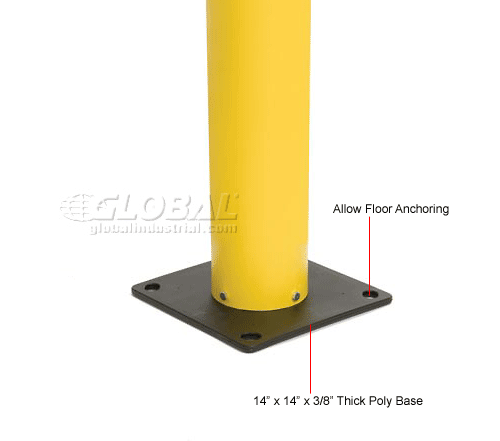 Eagle Poly Bollard Post Yellow 7"W x 42"H, 1733