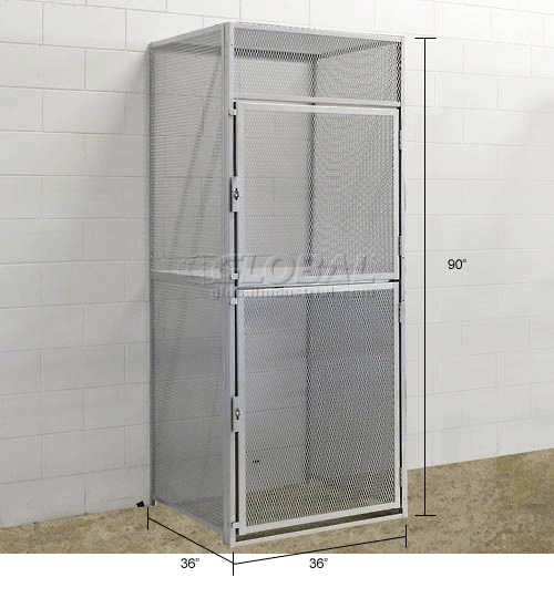 Hallowell Double Tier Bulk Tenant Storage Locker, 36"Wx36"Dx90"H, Dark ...