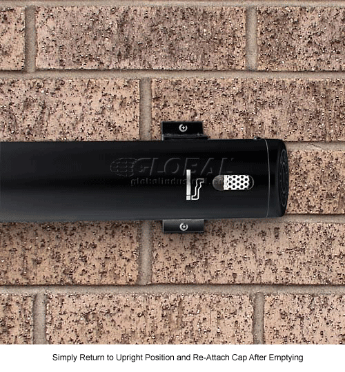 Smokers' Outpost® Wall Mounted Ashtray with Swivel Lock, Black