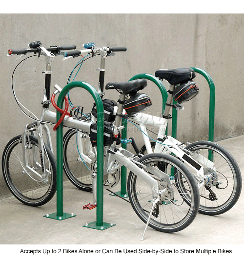 Global Industrial™ U-Rack Bike Rack, Green, 2-Bike, Flange Mount ...