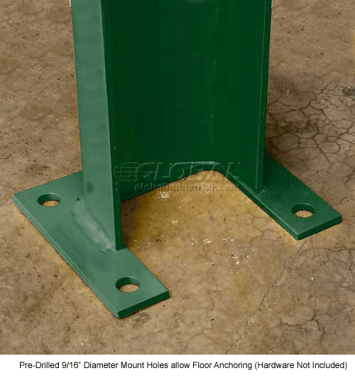 3/8" Thick 12" H Steel Post Protector Green