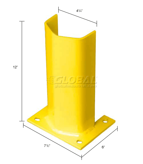 1/2" Thick 12" H Steel Post Protector Yellow