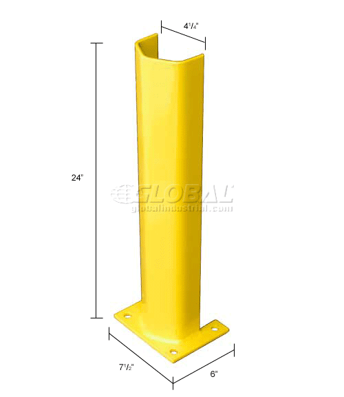 1/2" Thick 24" H Steel Post Protector Yellow