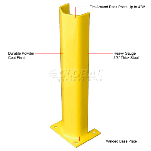 3/8" Thick 24" H Steel Post Protector Yellow | 442978YL ...