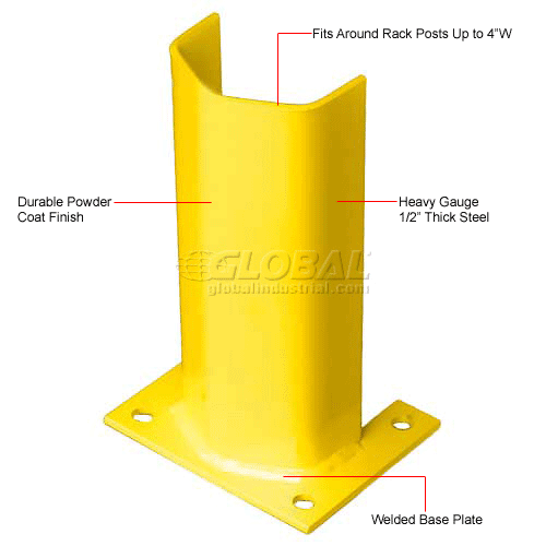 1/2" Thick 12" H Steel Post Protector Yellow