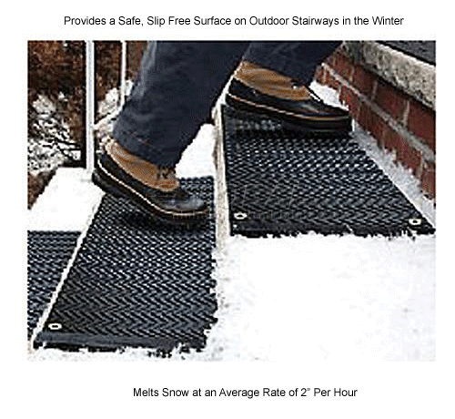 Heattrak® Outdoor Snow And Ice Melting Heated Stair Mat 1 2 Thick 1 X 6