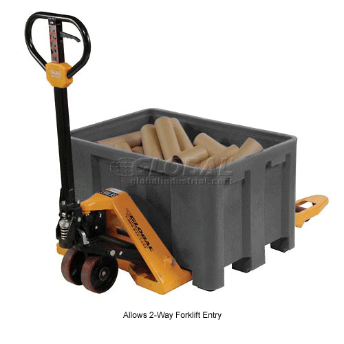 Dandux Black Recycled Plastic Skid Container 512126X Double Wall - 54"L ...