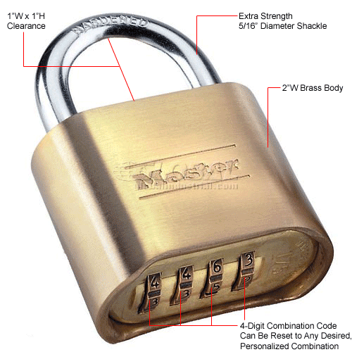 Master Lock® No. 175D Set-Your-Own Brass Combination Padlock - 2"W