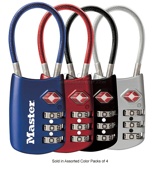 Master Lock® No. 4688D TSA-Accepted Luggage Combination Padlock 2"W ...