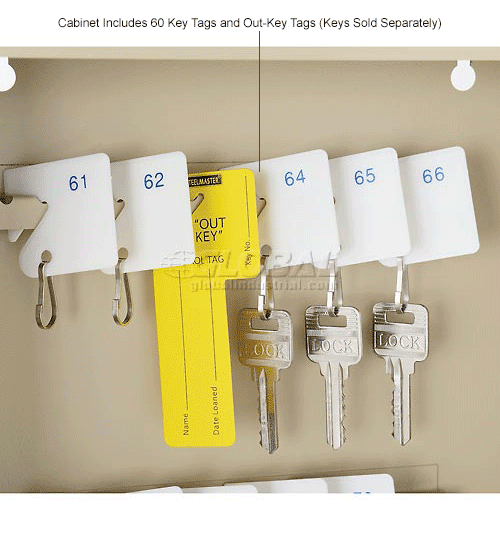 Global Industrial™ Key Cabinet - 60 Keys, Sand | 493319 ...