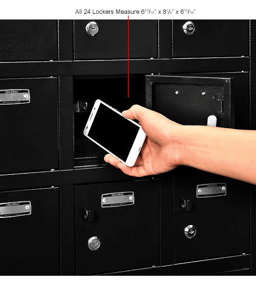 Global Industrial™ 24 Door Device Locker W/Lock&Hasp,32-1/8"Wx10-1/8 ...