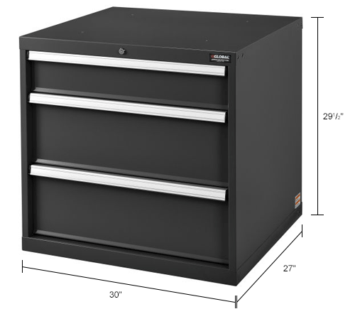 Global Industrial™ Modular Drawer Cabinet, 3 Drawers, w/Lock, 30"Wx27 ...