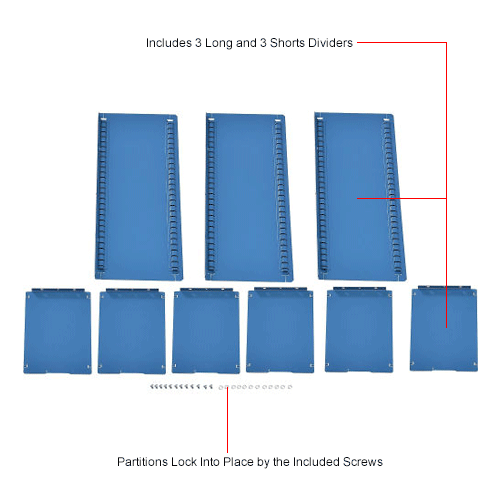 Global Industrial™ Divider Kit for 10"H Drawer of Modular Drawer ...