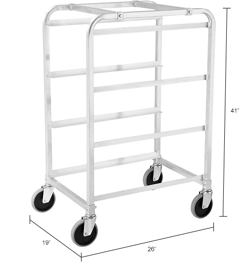 Global Industrial™ NSF Aluminum Lug Cart 26"L x 19"W x 41"H, 3 Tote ...
