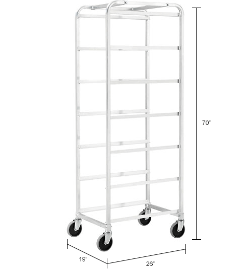 Global Industrial™ NSF Aluminum Lug Cart 26"L x 19"W x 70"H, 6 Tote ...