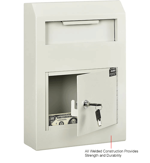 Global Industrial™ Wall-Mount Depository Drop Box, 10"W x 4-1/4"D x 15 ...