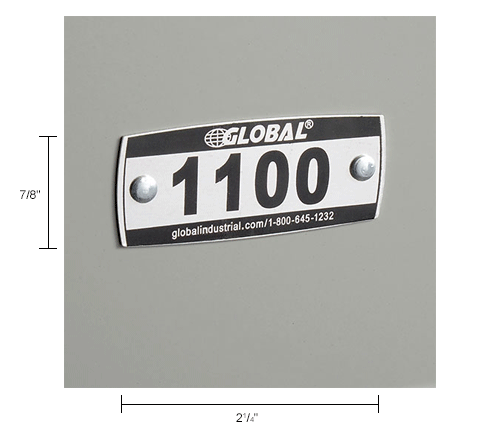 Global Industrial™ Locker Number Plate Kit, Numbered 1100-1299, 200 ...