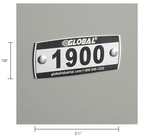Global Industrial™ Locker Number Plate Kit, Numbered 1900-2099, 200 ...