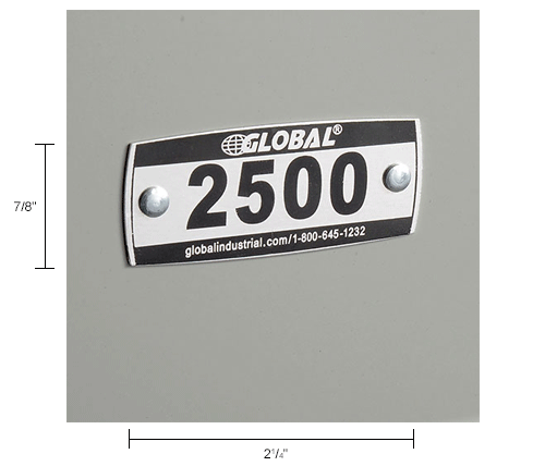 Global Industrial™ Locker Number Plate Kit, Numbered 2500-2699, 200/Pack