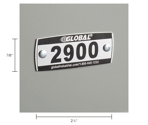 Global Industrial™ Locker Number Plate Kit, Numbered 2900-3099, 200 ...