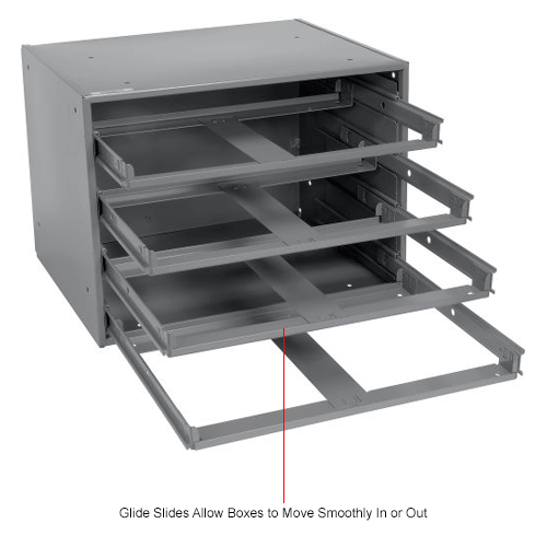 Durham Steel Compartment Box Rack 20 x 15-3/4 x 15 with 4 Adjustable ...