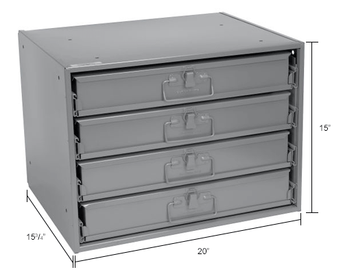 Durham Steel Compartment Box Rack 20 x 15-3/4 x 15 with 4 of 32 ...