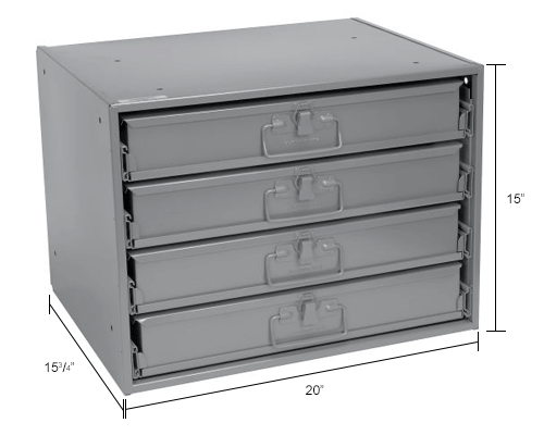 Durham Steel Compartment Box Rack Heavy Duty Bearing 20 x 15-3/4 x 15 ...