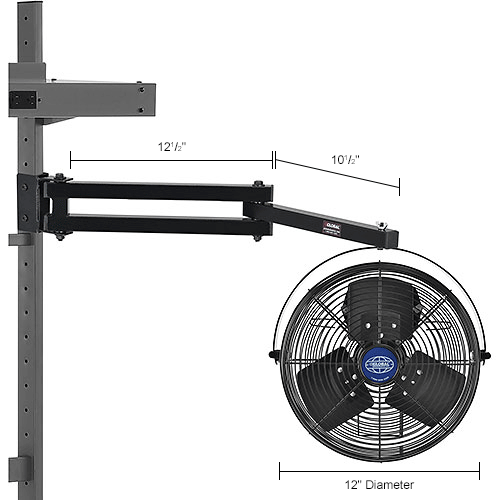 Global Industrial™ Pivot Arm For 12" Diameter Fan, 23"L, Black