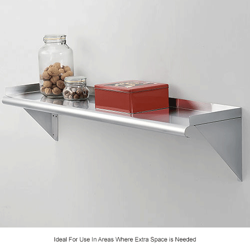 Global Industrial™ Wall Mount Shelf with 1-1/2" Lip 18 Gauge 430 ...