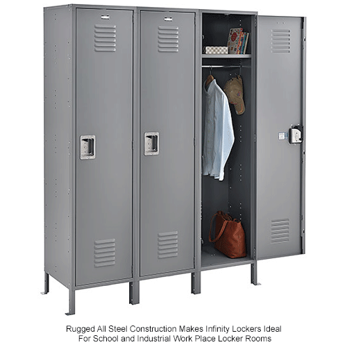 Global Industrial™ Infinity® 1-Tier 3 Door Locker, 18"Wx18"Dx72"H, Gray ...
