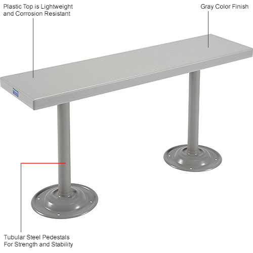 Global Industrial™ Locker Room Bench, Plastic Top with Trapezoid Legs ...