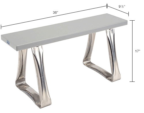 Global Industrial™ Locker Room Bench, Plastic Top with Trapezoid Legs ...
