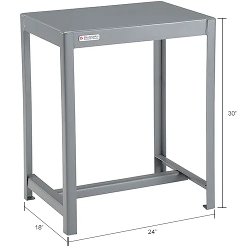 Global Industrial Standard Machine Table 14 Gauge Welded Top 24 W x 18 D x 30 H