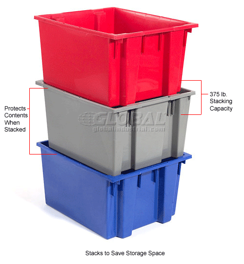 Global Industrial™ Stack and Nest Storage Container SNT230 No Lid 23-1/ ...