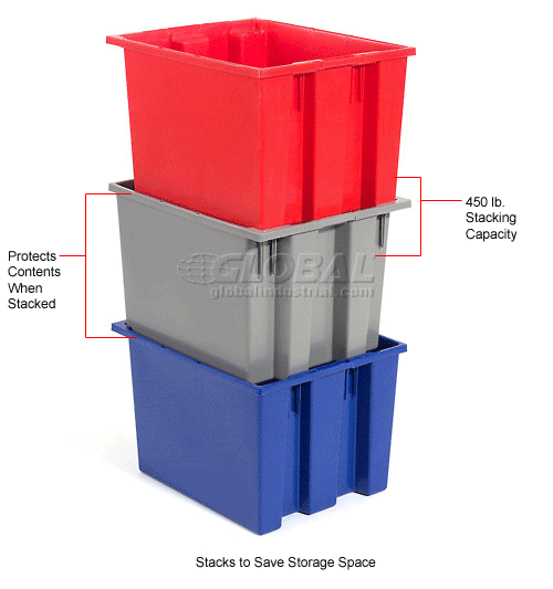 Global Industrial™ Stack and Nest Storage Container SNT240 No Lid 23-1/ ...