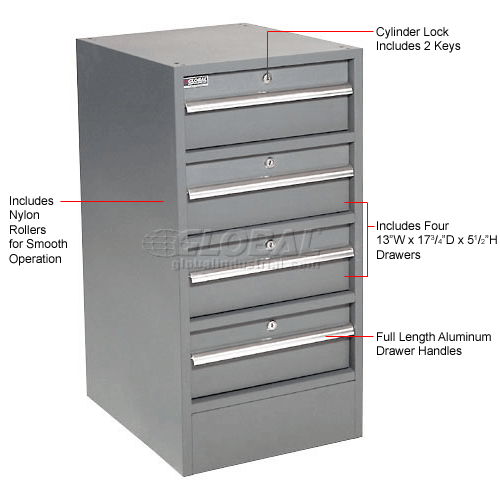 Global Industrial™ 72 x 30 Pedestal Workbench - 4 Drawers, Plastic ...