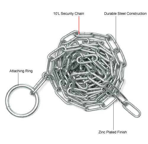 Global Industrial™ Wheel Chock Security Chain - 10'L