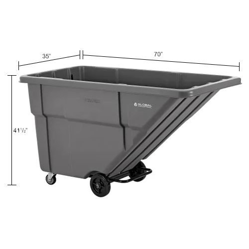 Global Industrial™ Standard Duty Plastic Tilt Truck, 1 Cu. Yd. Cap,1000 ...