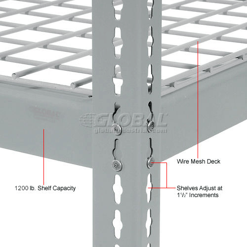 Global Industrial™ Wide Span Rack 96Wx48Dx96H, 3 Shelves Wire Deck 1100 ...