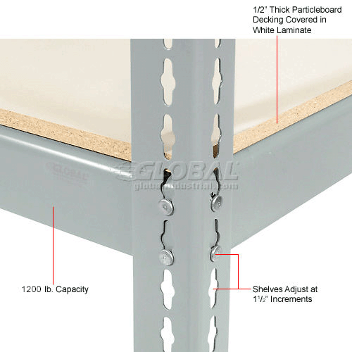 Global Industrial™ Wide Span Rack 96x48x84 3 Shelves Deck 1100 lb. Cap ...