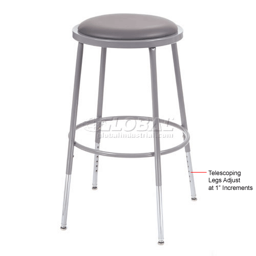 Interion® Steel Shop Stool with Padded Seat - Adjustable Height 19 ...