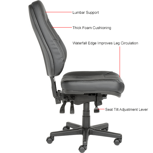 Interion® Multifunction Chair With High Back, Leather, Black