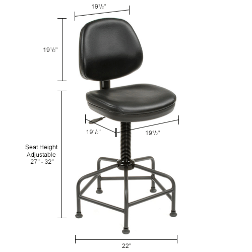 Interion® Antimicrobial Shop Stool, Black