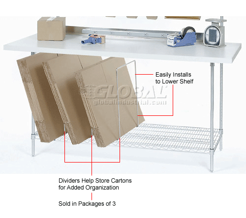 Global Industrial™ Adjustable Dividers, Set Of 3